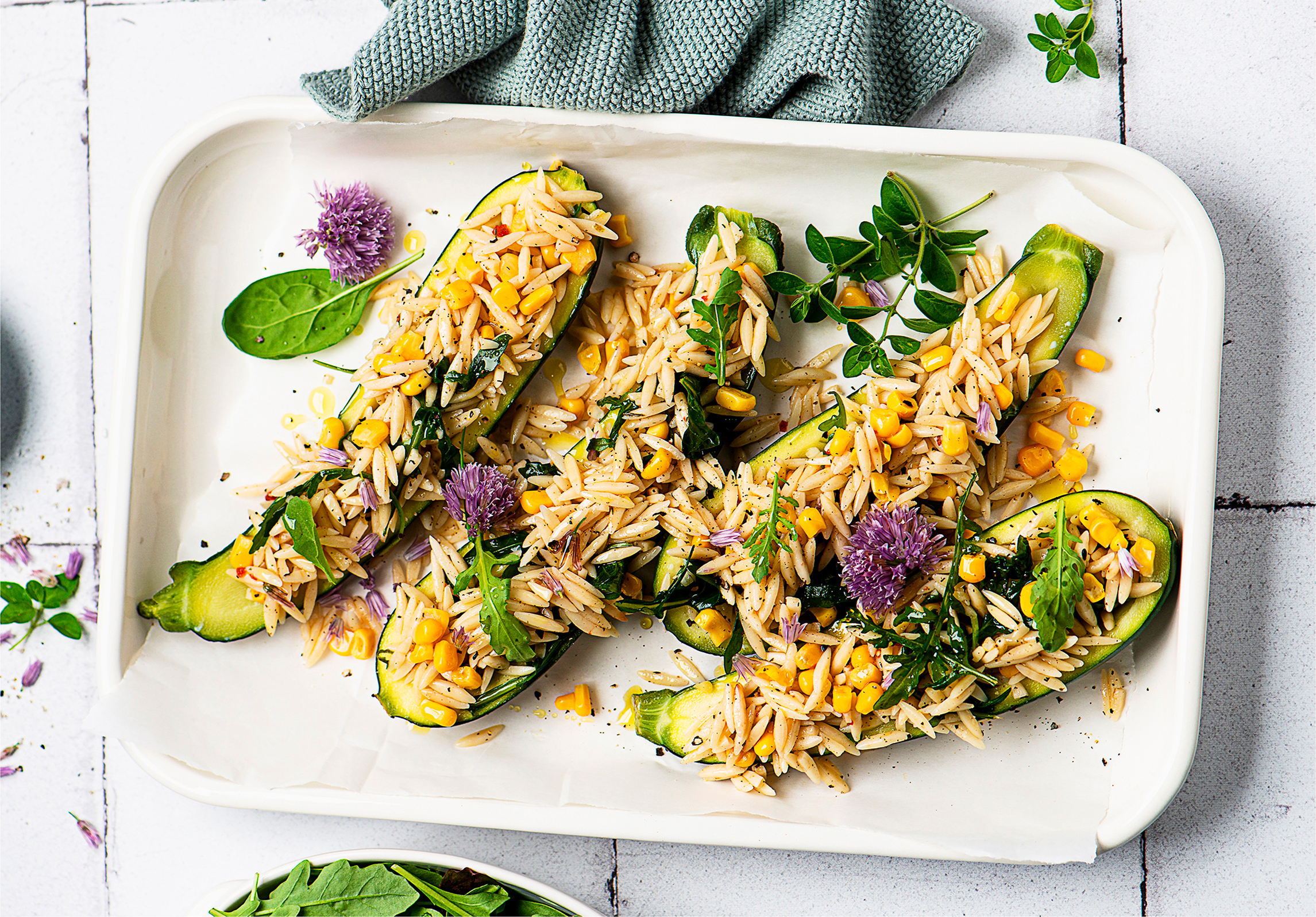 Courgettes farcies aux pâtes risoni | Santé Magazine